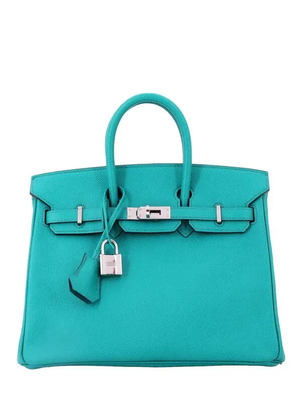 Hermès Birkin Handbag Blue Epsom With Palladium Hardware 25 - Bleu Paon