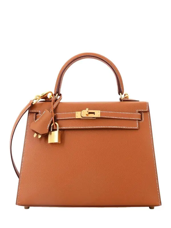 Hermès Kelly Handbag 25 Brown Epsom With Hardware - Gold