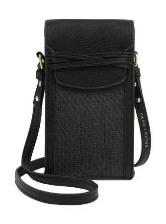 KATIE LOXTON Porto Raffia Cell Bag - Black
