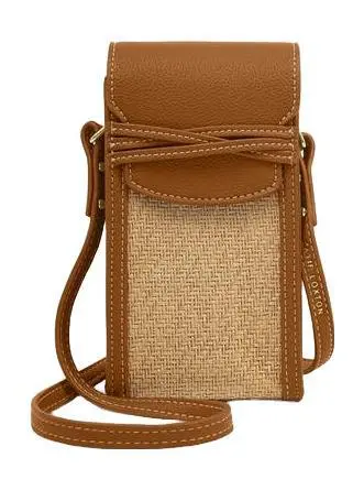 KATIE LOXTON Porto Raffia Cell Bag - Cognac