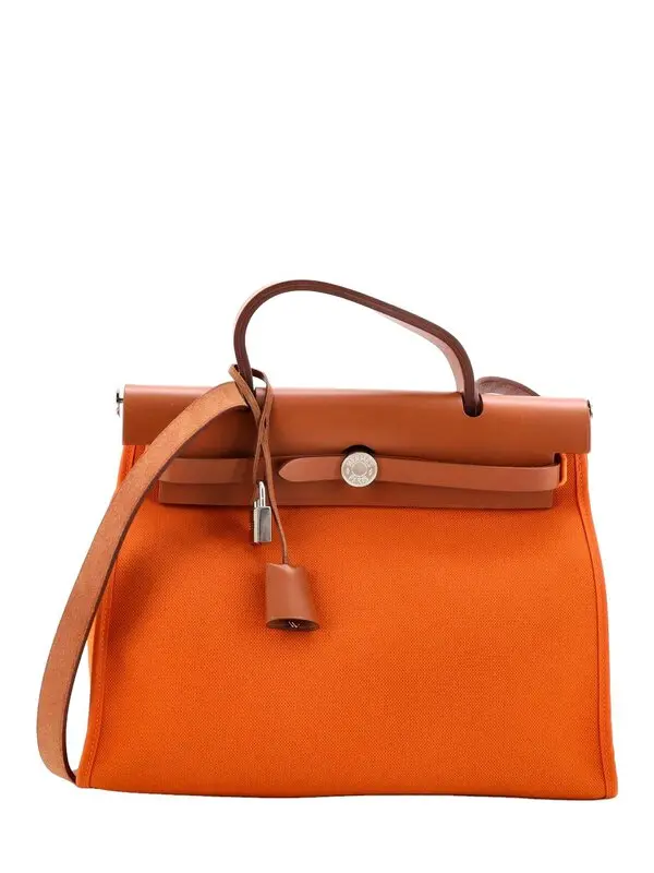 Hermès Herbag Zip Leather And Toile 31 - Abricot