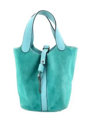 Hermès Picotin Lock Bag Doblis Suede And Swift Pm - Blue