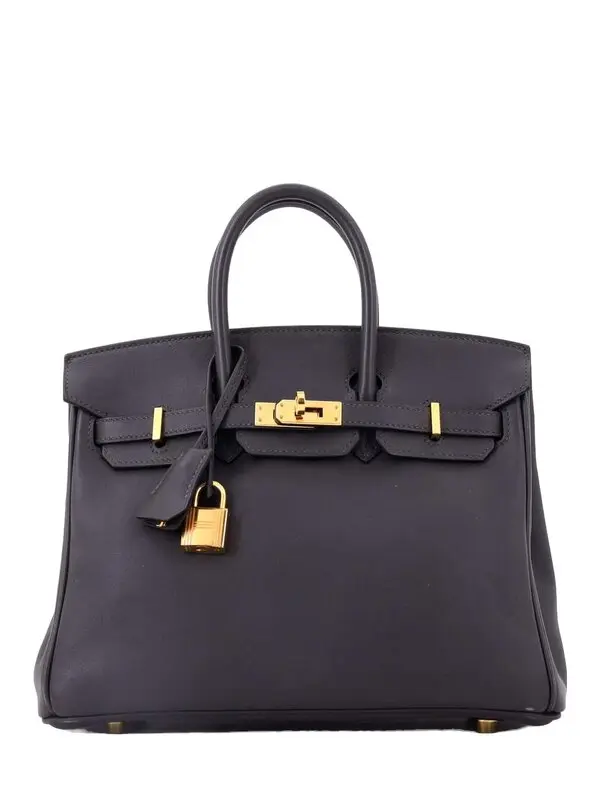Hermès Birkin Handbag 25 Grey Jonathan With Gold Hardware - Graphite