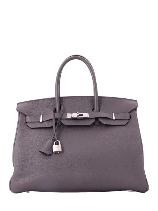 Hermès Birkin Handbag Grey Togo With Palladium Hardware 35 - Etain