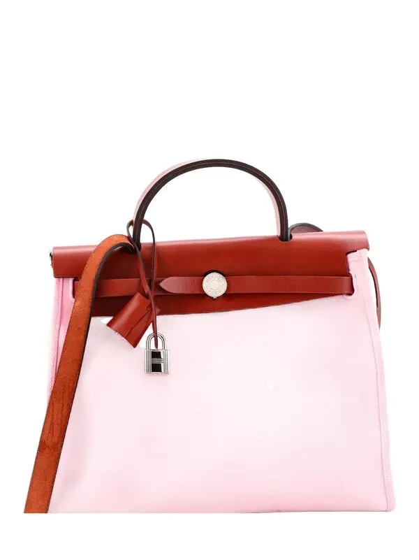 Hermès Herbag Zip Leather And Toile 31 - Mauve Sylvestre