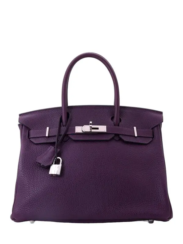 Hermès Birkin Handbag Clemence With Palladium Hardware 30 - Cassis