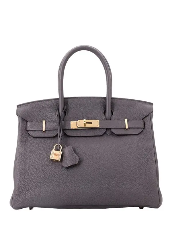 Hermès Birkin Handbag Grey Togo With Rose Gold Hardware 30 - Etain