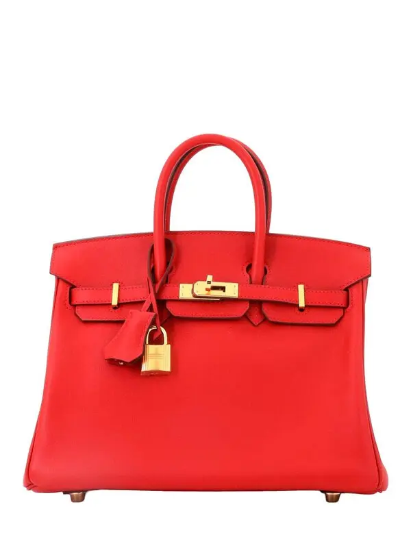 Hermès Birkin Handbag Red Swift With Gold Hardware 25 - Rouge Casaque