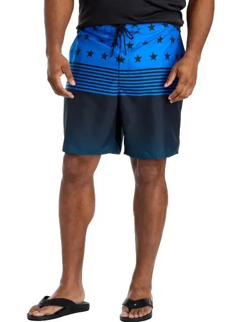 HARBOR BAY BY DXL Patriotic Board Shorts - Blue Multi