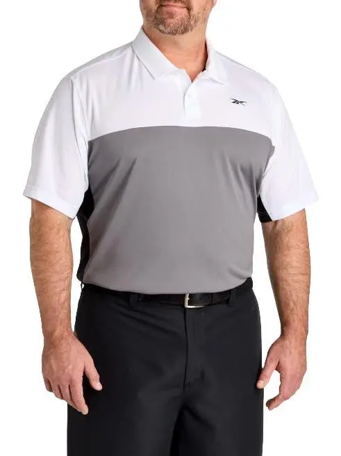 REEBOK Big & Tall Colorblocked Polo Shirt V2 - Grey