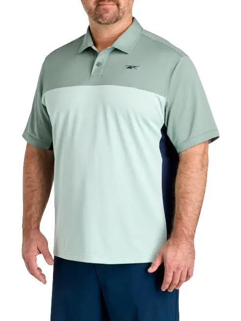 REEBOK Big & Tall Colorblocked Polo Shirt V2 - Tranquil Teal