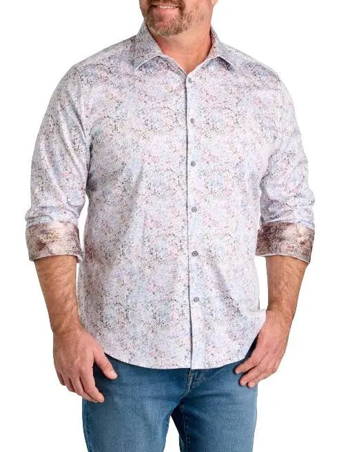 ROBERT GRAHAM BY DXL Big & Tall Liverpool Sport Shirt - White
