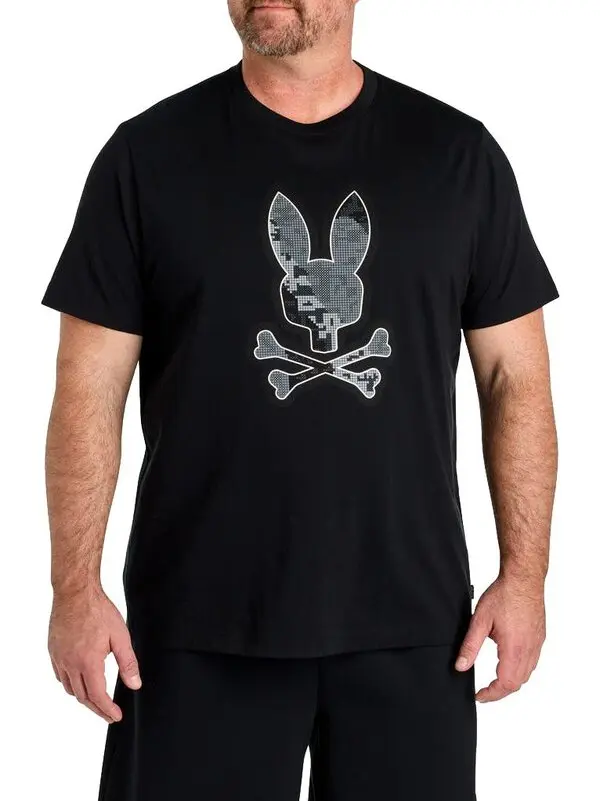Psycho Bunny Big & Tall Olivier Graphic Tee - Black