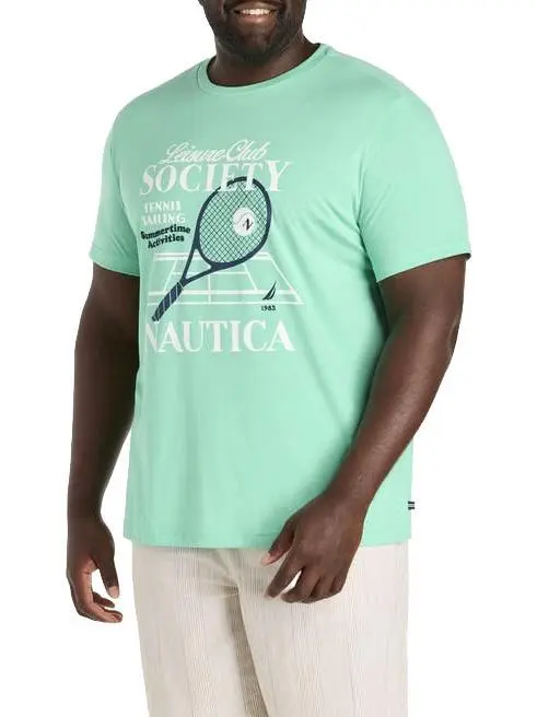 NAUTICA Big & Tall Tennis Graphic Tee - Mint Spring