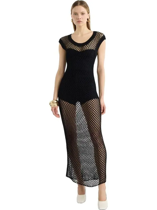 DODIEE Rani Crochet Dress - Black
