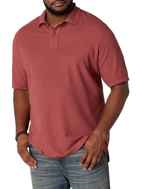 TRUE NATION BY DXL Big & Tall Garment-dyed Polo Shirt - Fired Brick