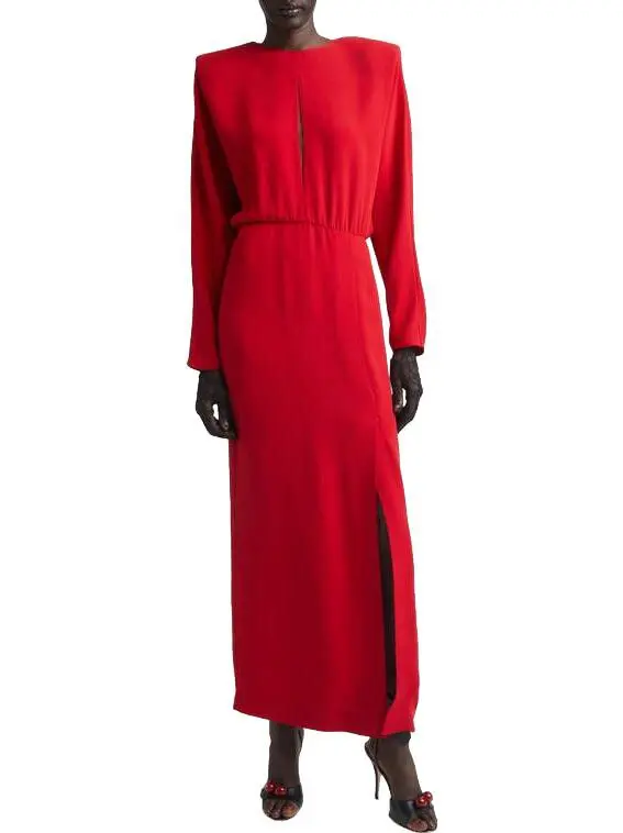 Valentino Garavani Long-sleeve Silk Cady Couture Dress - Red