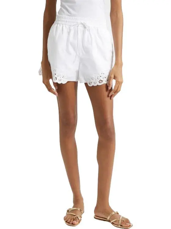 Veronica Beard Vivaldi Cotton Drawstring Shorts - White