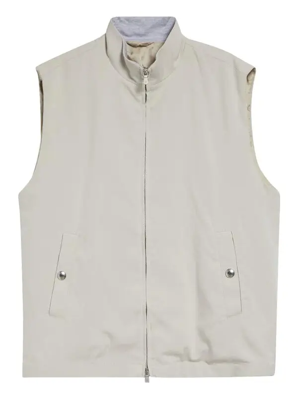 Eleventy Silk Zip Vest - 02 Sand