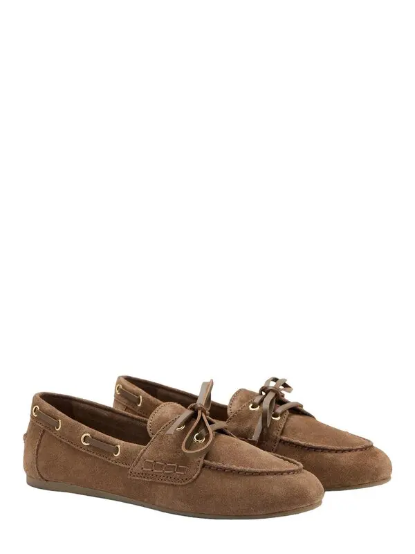 Mango Suede Boat Shoe - Brown