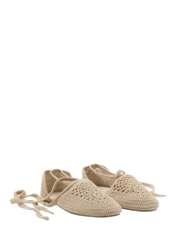 Mango Ankle Wrap Woven Sandal - Beige