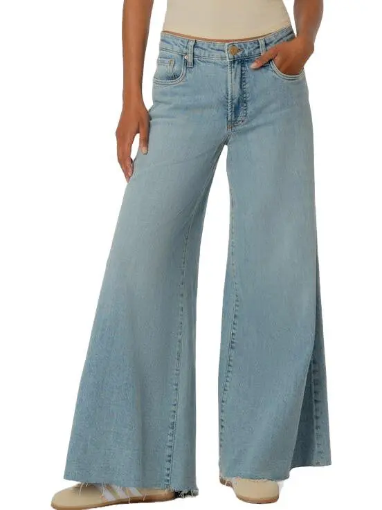 Kut From The Kloth Blake Fab Ab Raw Hem High-waist Super Wide Leg Jeans - Transcendent