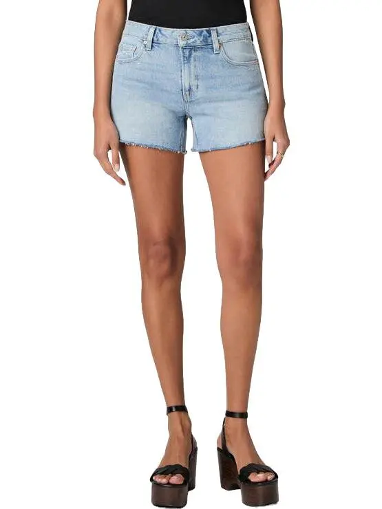 Paige Dylan Raw Hem Denim Shorts - Harmonie Destructed