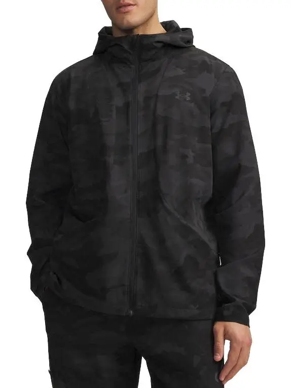 Under Armour Ua Unstoppable Printed Woven Full Zip Hoodie - Black