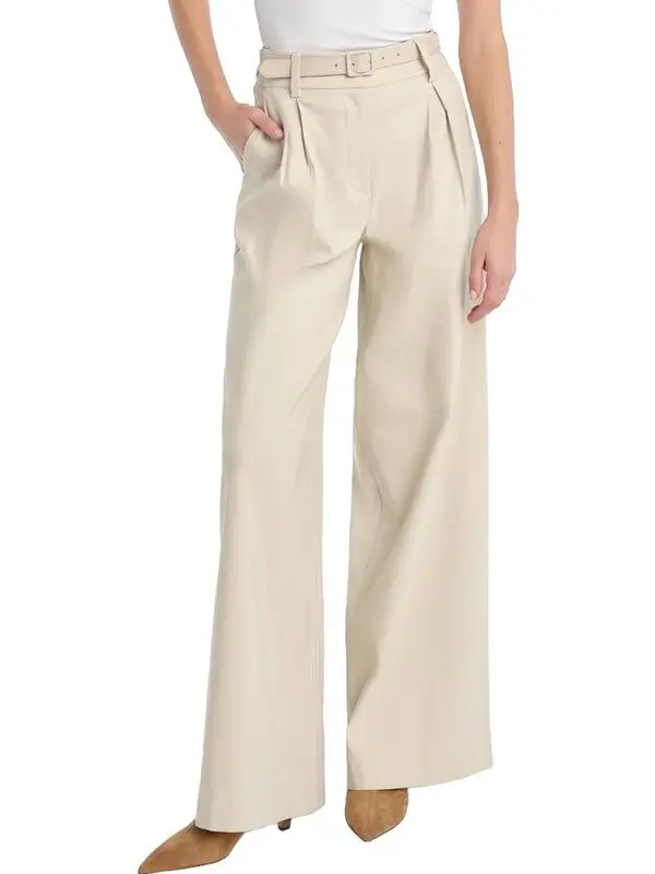 FAVORITE DAUGHTER The Miranda Wide Leg Linen Blend Pants - Light Khaki