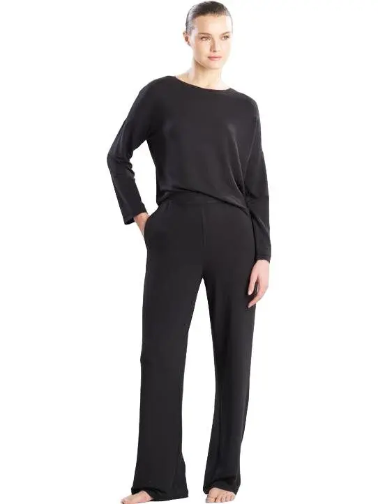 Natori Kaia Terry Straight Leg Pant - Black