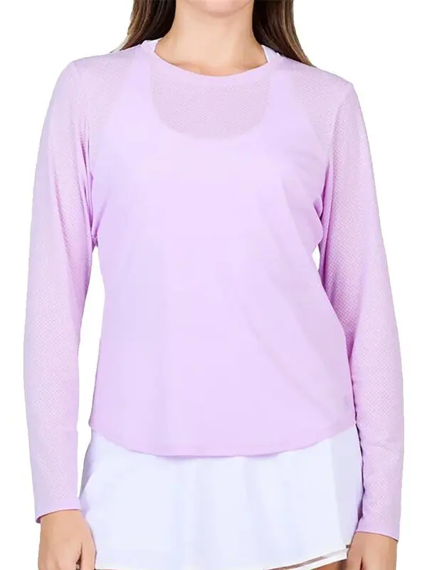 SOFIBELLA Long Sleeve Tennis Shirt - Lavender