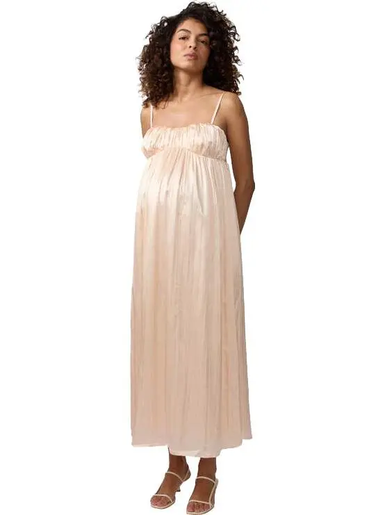 INGRID & ISABEL Satin Maxi Dress - Peach