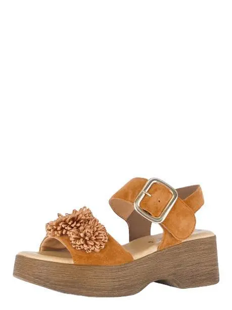 Gabor Raffia Appliqué Platform Sandal - Valley