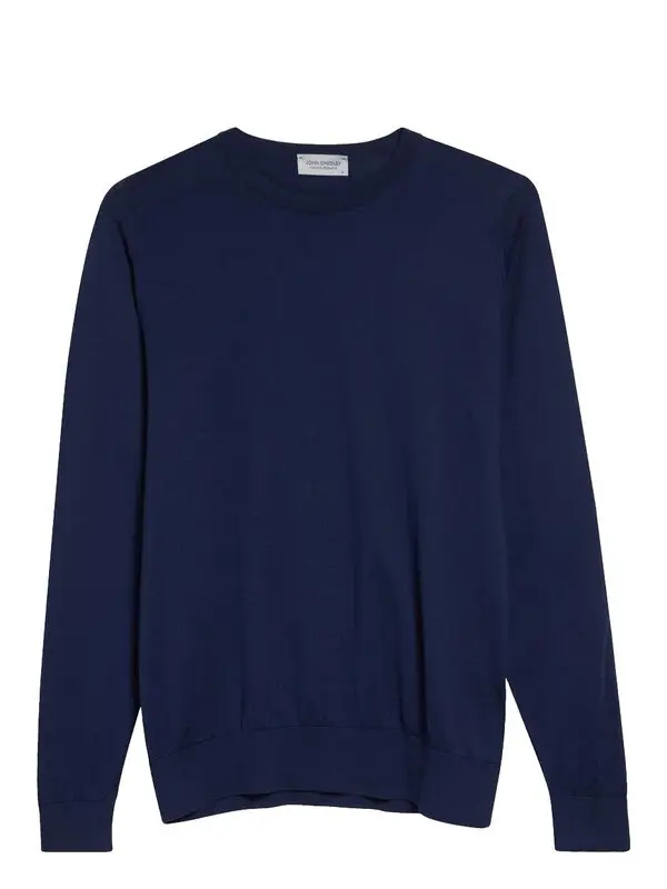 John Smedley Rowland Sea Island Cotton Sweater - French Navy