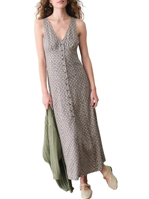 Marine Layer Camila Print Maxi Dress - Navy Seashell