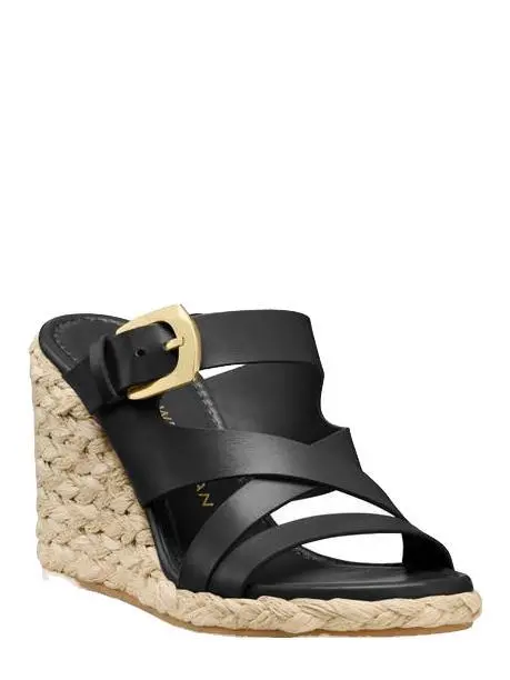 STUART WEITZMAN Sai Espadrille Wedge Sandal - Black