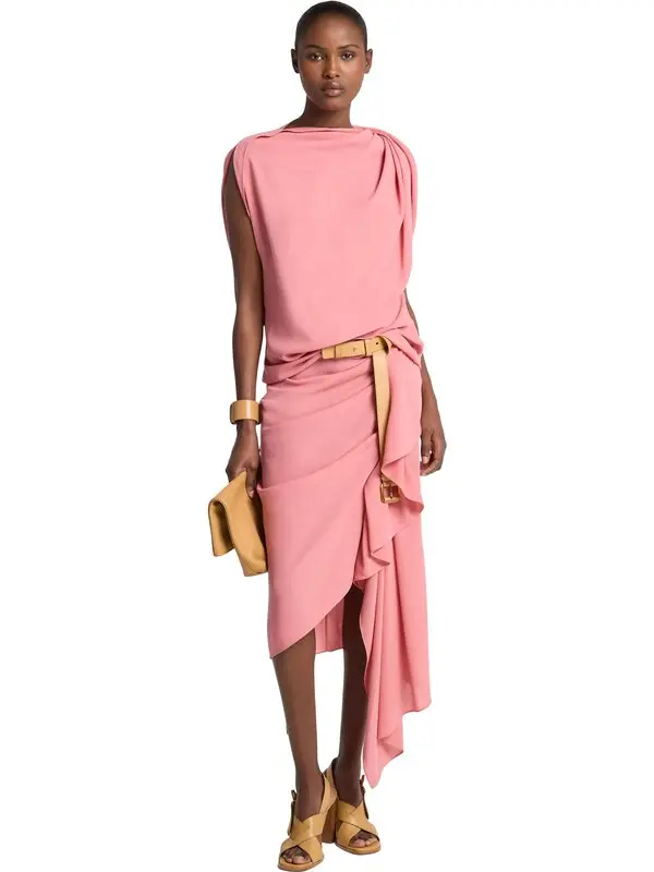 Michael Kors Wool Crepe Draped Blouse - Green