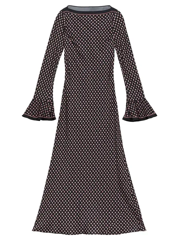 DÔEN Davina Midi Dress - Noir Cardinale Foulard