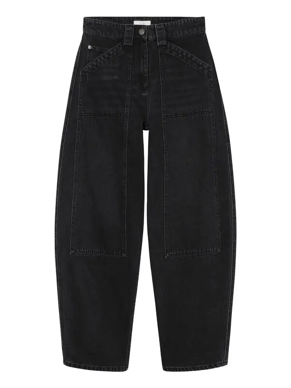 Co Patch Pocket Barrel Jeans - Black