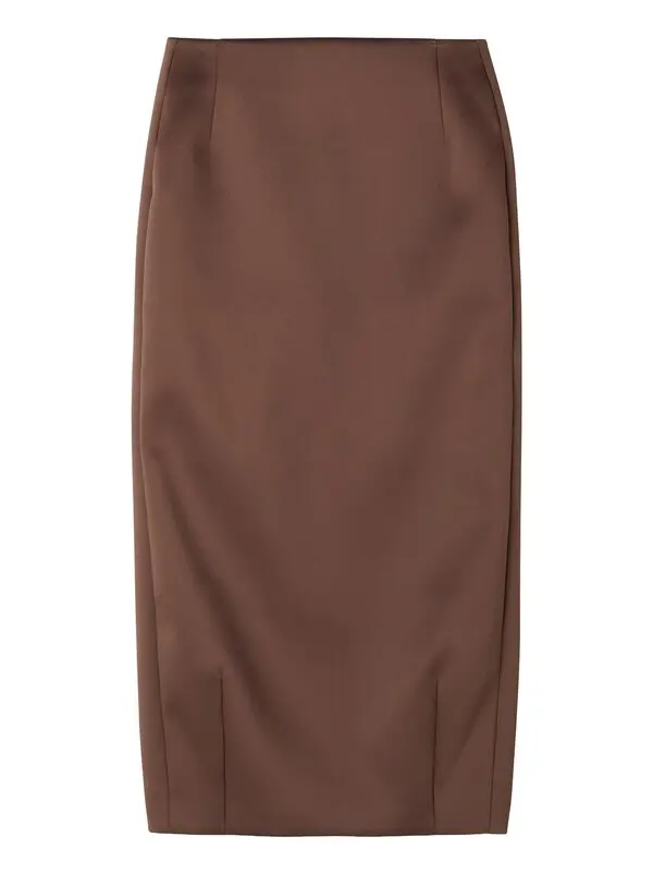 RÓHE Column Satin Skirt - Espresso