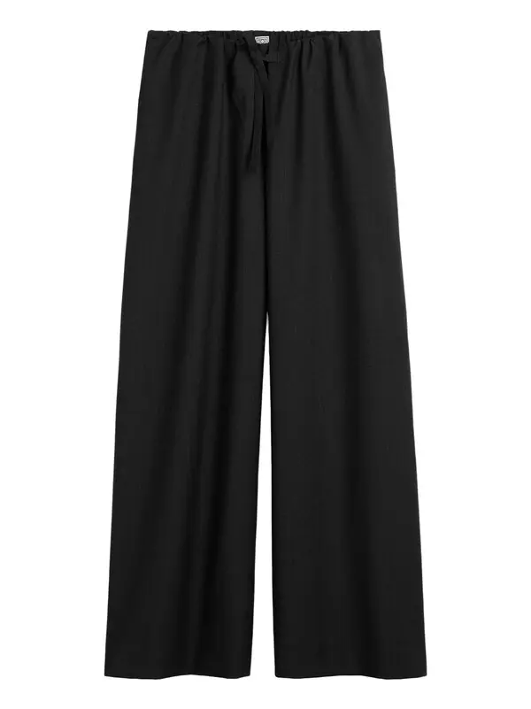 TOTEME Drawstring Wool Trousers - Charcoal Melange