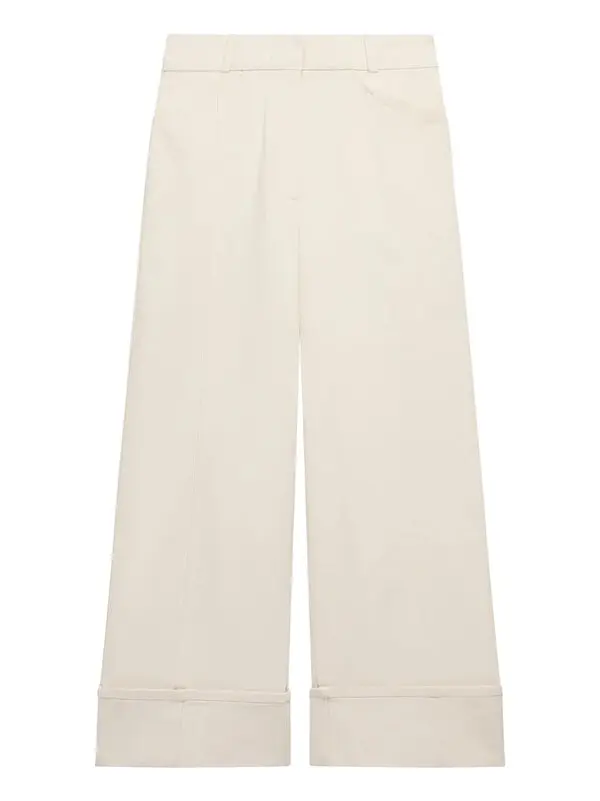 Another Tomorrow Denim Cuff Pant - Ecru
