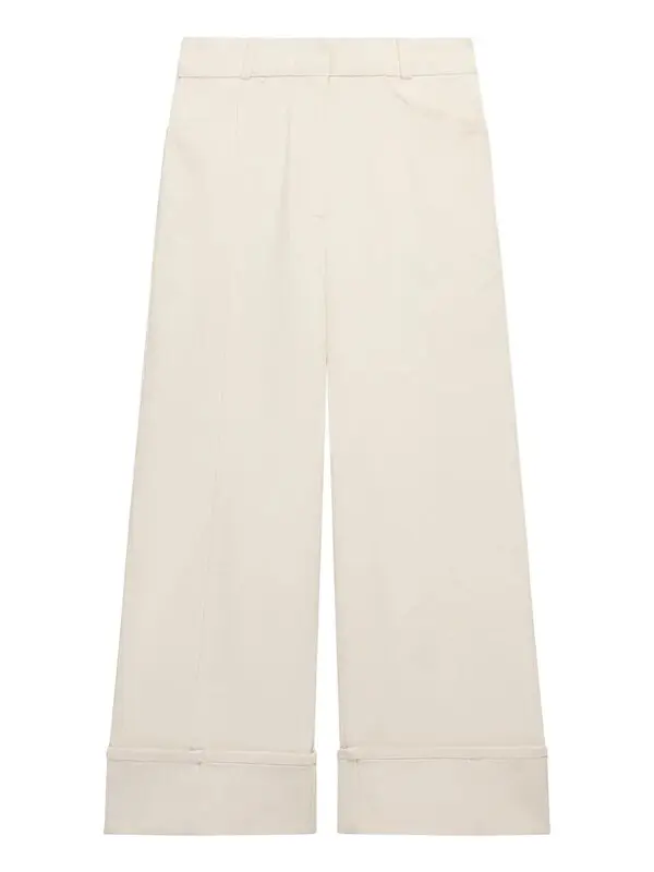 Another Tomorrow Denim Cuff Pant - Ecru