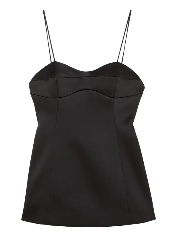 RÓHE Heavyweight Satin Bustier Top - Black