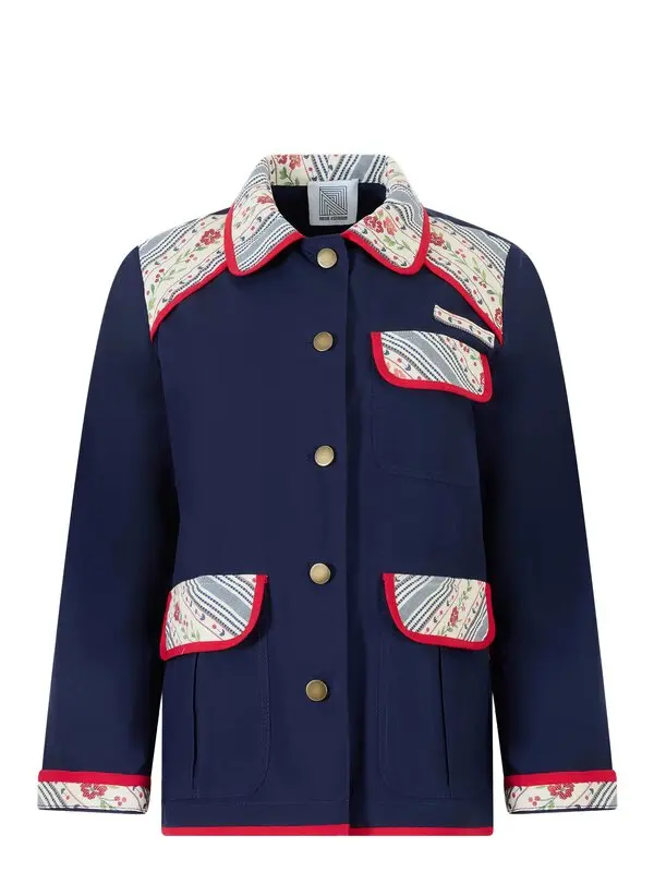 Rosie Assoulin Patchwork Safari Jacket - Navy