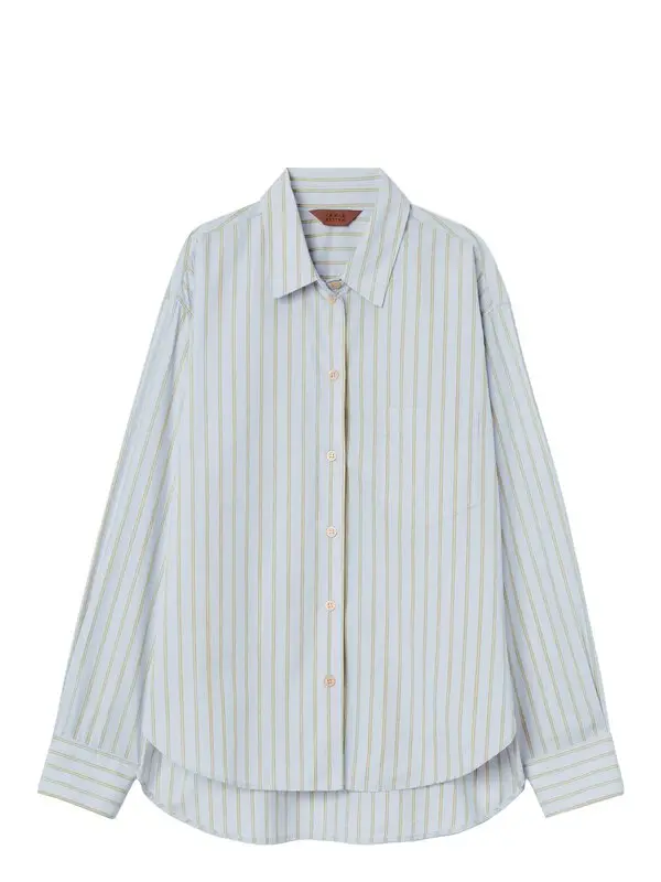 JAMIE HALLER The Weekend Shirt - Baby Blue Stripe
