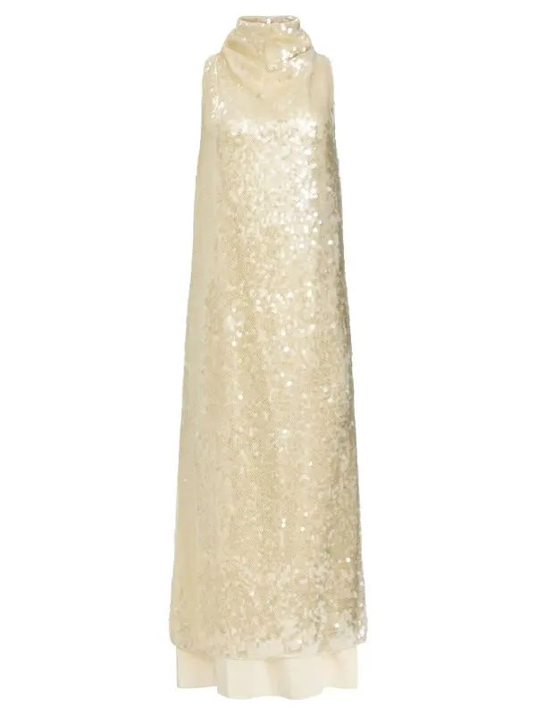 Altuzarra Noor Embroidered Tulle Dress - Neutral