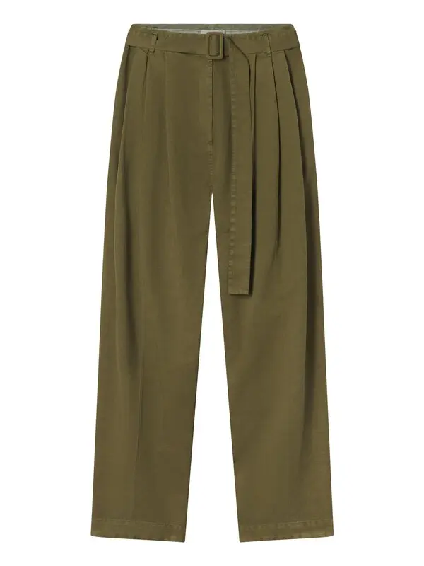 Co Pleated Straight-leg Pants - Avocado
