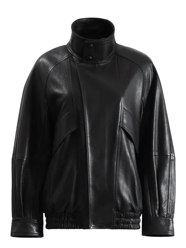 Nour Hammour Leather Jacket - Black