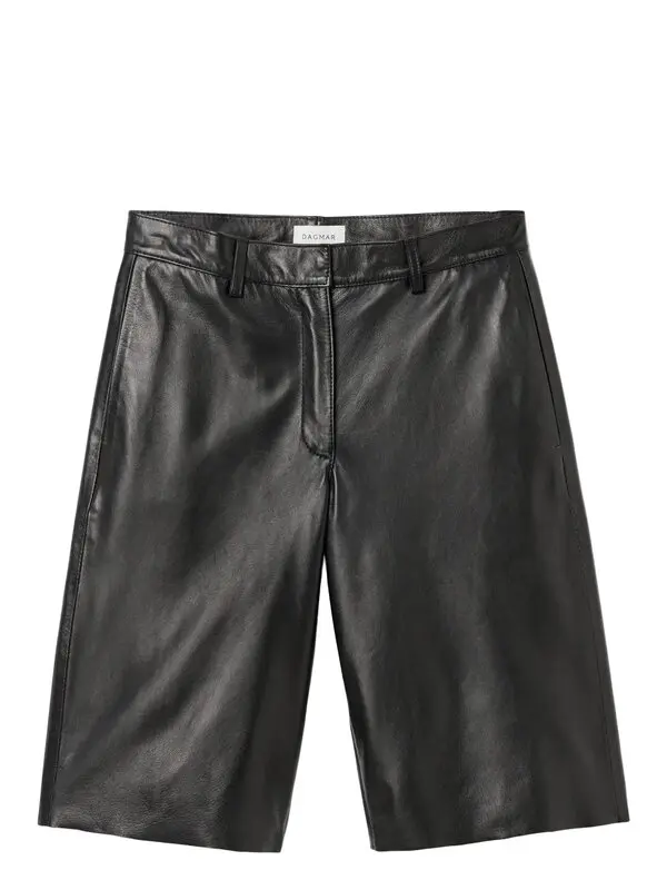 HOUSE OF DAGMAR Boxy Leather Shorts - Black
